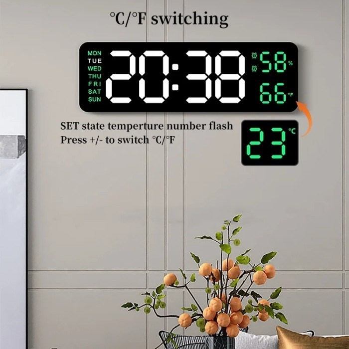 Jual Jam Digital Led Dinding Meja Modern Kalender Jam Suhu Alarm ...