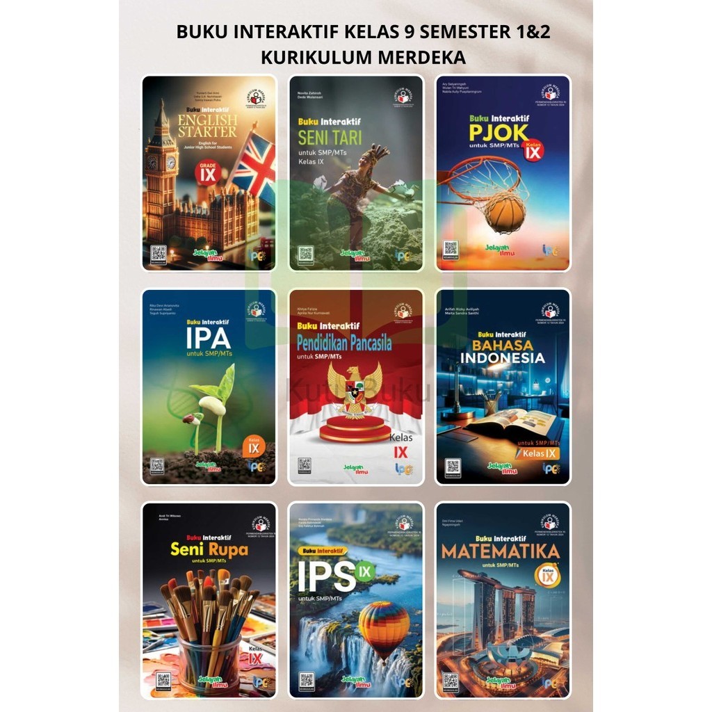 Jual Buku Paket Interaktif Kelas 9 SMP Kurikulum Merdeka Semester 1&2 Intan pariwara Tahun 2024 ...