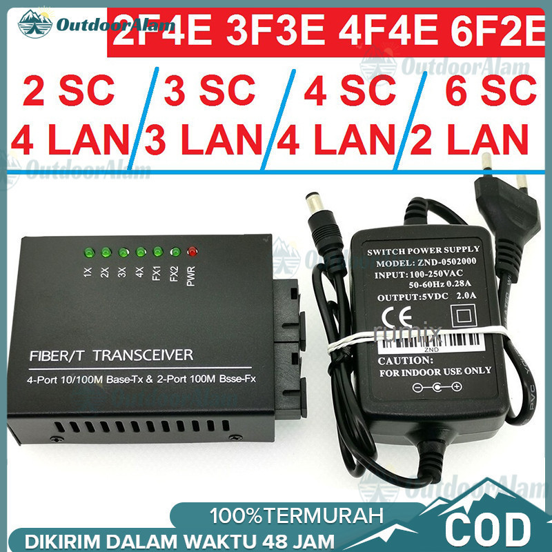 Jual Media Converter 6 Port 4 Port Fiber 2 FO SC Port 4 LAN Rj45 3 Port Optik Optic Transceiver ...