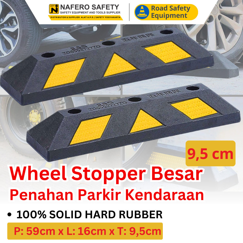 Jual Karet Ganjalan Ban Mobil Wheel Stopper BESAR Tinggi 9,5 cm Penahan ...