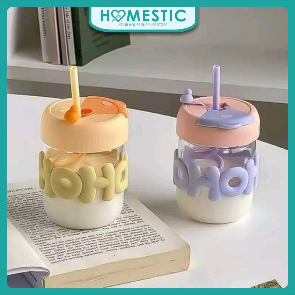 Jual Tumbler Gelas Kaca HOHO Gelas Kopi 350 ML Aesthetic Cup dengan ...