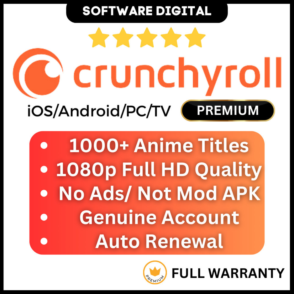Jual Crunchyroll Premium Account Lifetime iOS MacBook Android (Mega Fan ...