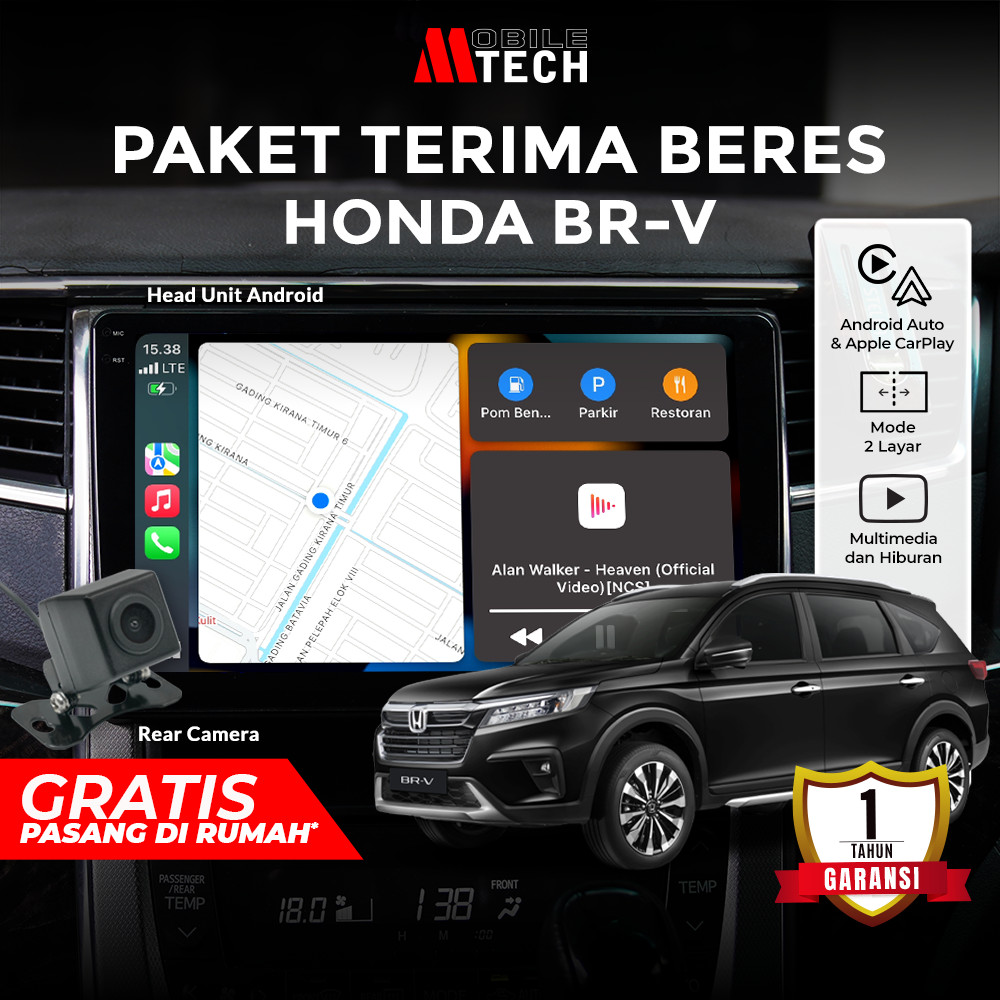 Jual MobileTech Head Unit Mobil Android Honda Brv Double Din 9/10 inch ...