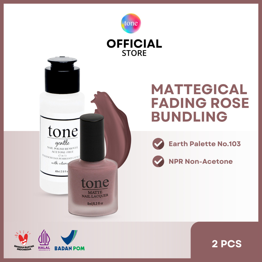 Jual Bundling Tone Nail Lacquer Fading Rose Matte dan Remover Non ...