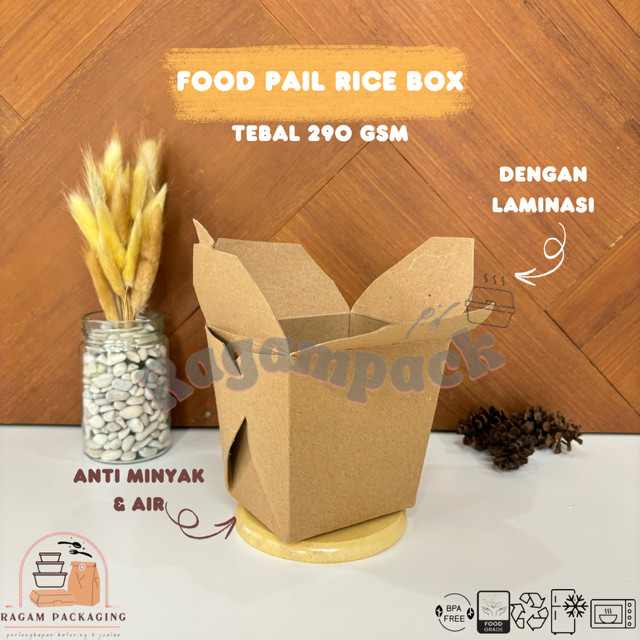 Jual Kotak Nasi Model Kekinian Model Street Food Kraft LAMINASI / Rice ...