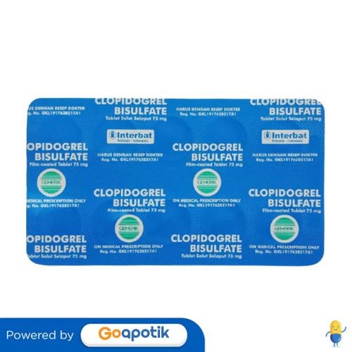 Jual Clopidogrel Bisulfate Interbat 75 Mg Strip 10 Tablet | Shopee ...