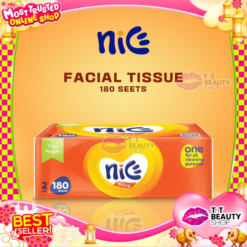 Jual Facial Tissue Nice 180 Sheets 2 Ply | TnT Beauty Shop | Shopee ...