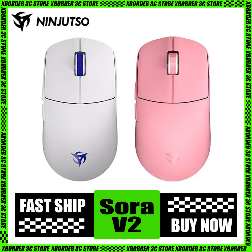 Jual Ninjutso Sora V2 Wireless Mouse 8k Return Paw3395 Dual Mode Fps ...