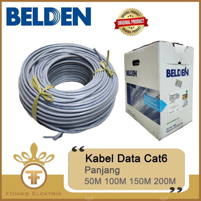 Jual Kabel LAN UTP Cat 6 BELDEN / Kabel Data Cat6 Panjang 50M / 100M / 150M / 200M | Shopee ...