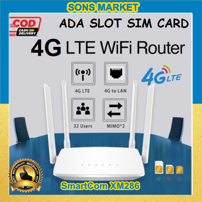 Jual Modem Wifi Wireless Router Sim Card 4G LTE Smartcom XM286 300Mbps ...