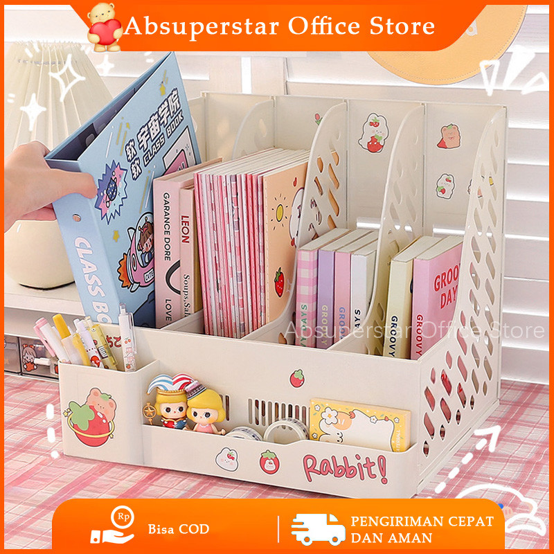 Jual Rak Buku Sekat Rak Penyimpanan Barang Pena Desk Organizer Rak Meja ...