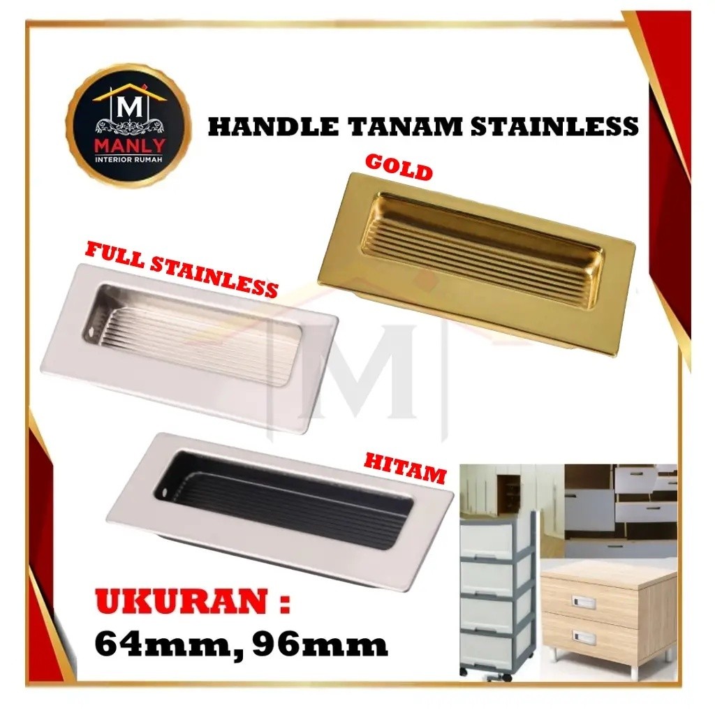 Jual Tarikan Tanam Pintu Sliding Handle Tanam Hitam Full Stainless ...