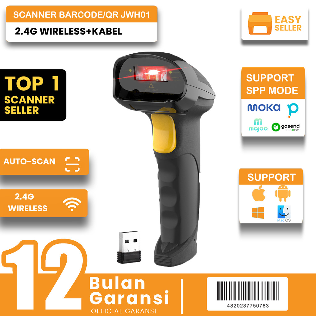 Jual [ BUNDLE STAND ] Barcode Scanner 1D Wireless Cocok Untuk Scan ...