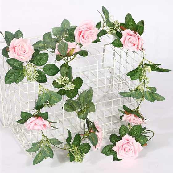 Jual 2.3m Bunga Rambat Hias Rose Ornamen Tanaman Flower Bunga plastik ...