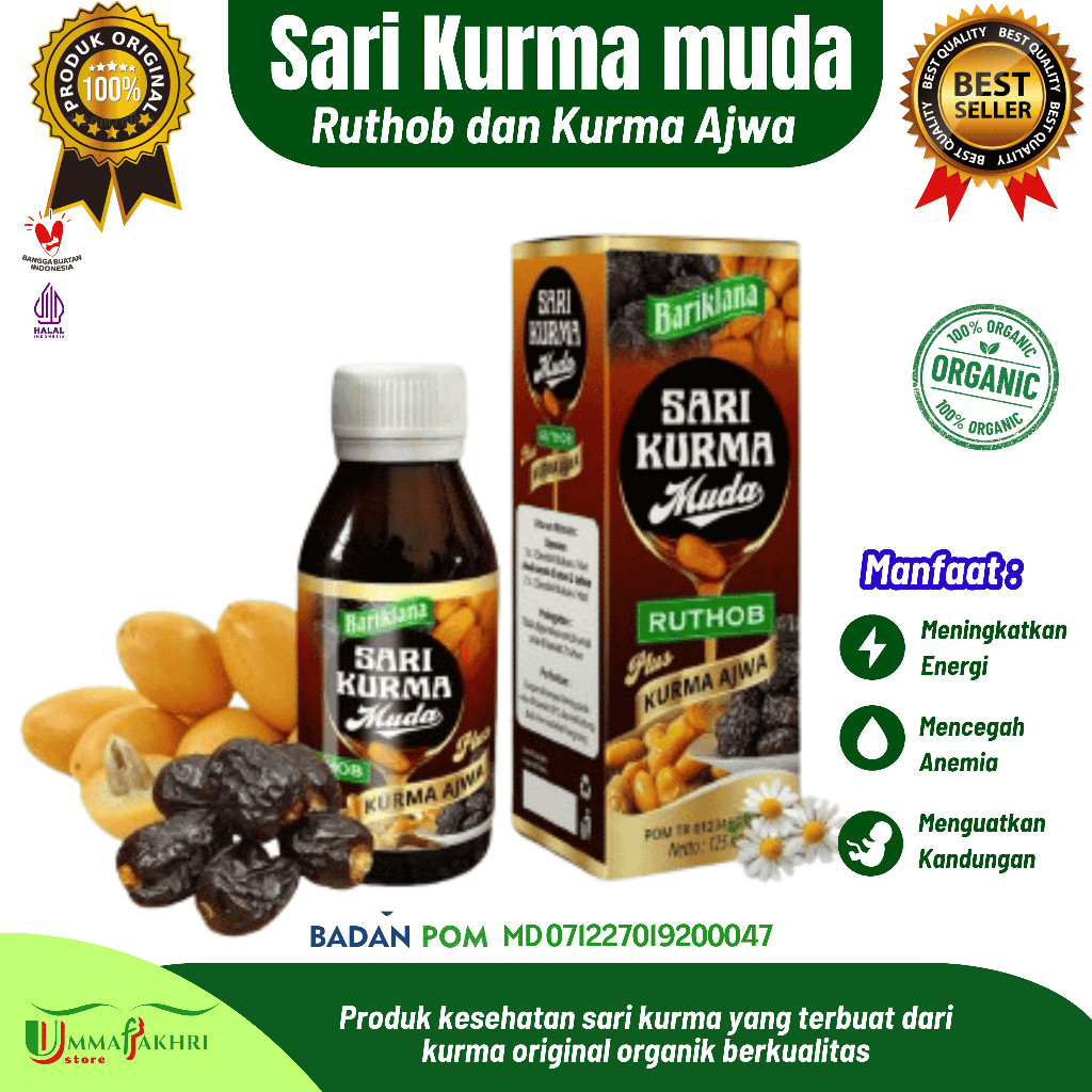 Jual Sari Kurma Muda Ruthob Plus Kurma Ajwa Isi : 125ml | Shopee Indonesia