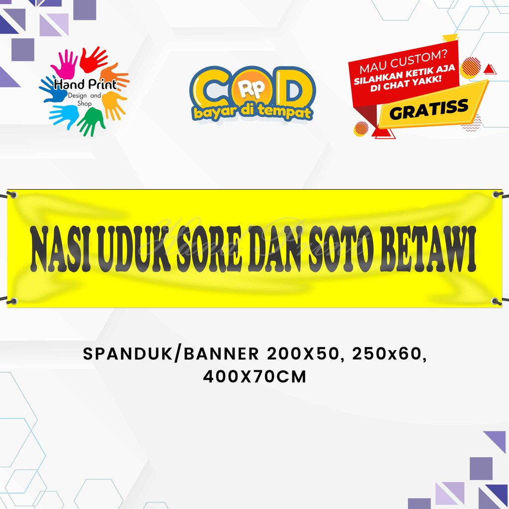 Jual Cetak Spanduk Banner Nasi Uduk Dan Soto MMT Spanduk Custom 400x70 ...