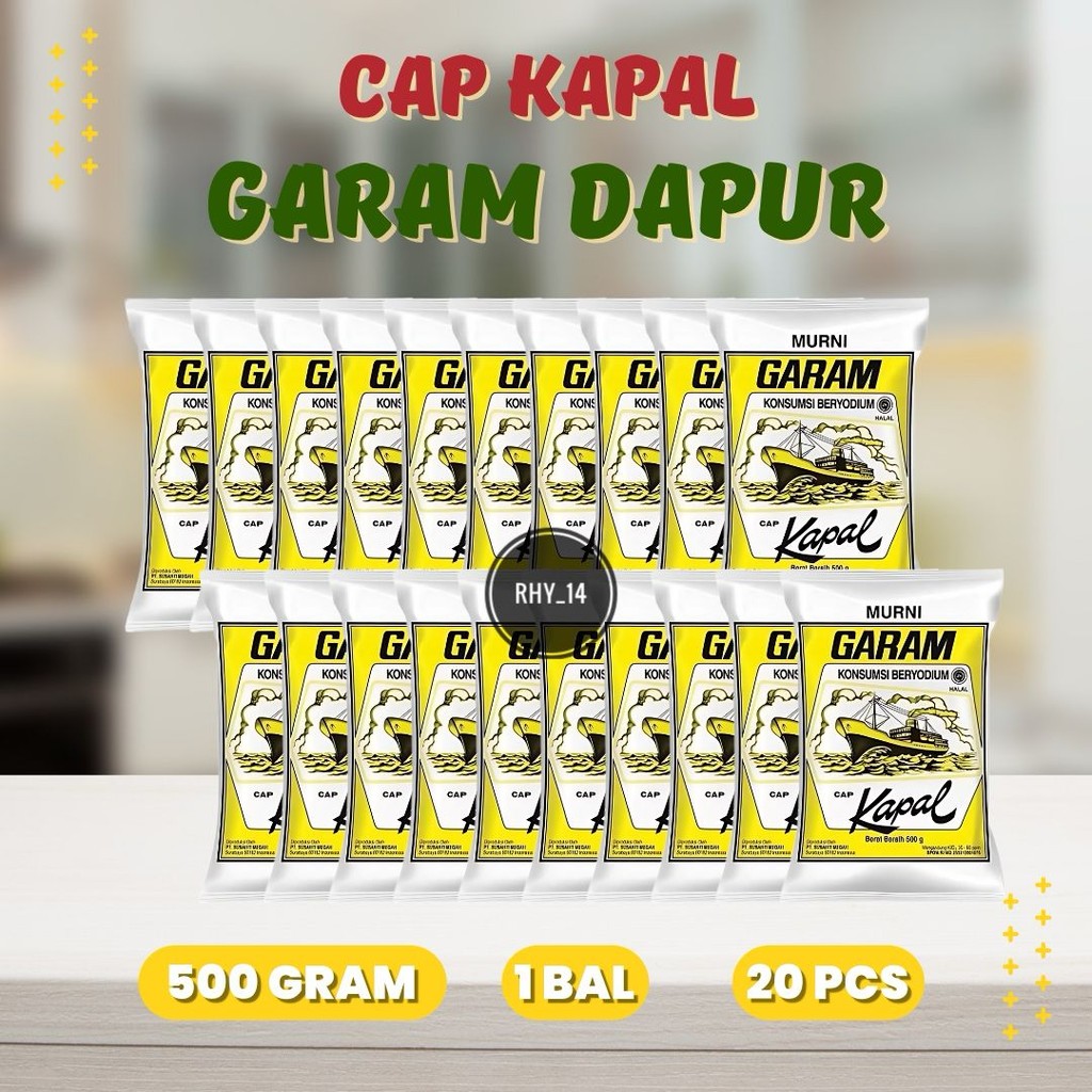 Jual GARAM Cap KAPAL 250gr/500gr (1 Bal) / Garam Konsumsi | Shopee ...