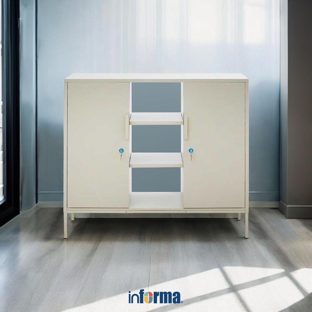 Jual Informa Lynd Credenza Kabinet Kantor Metal 2 Pintu - Krem Beige ...