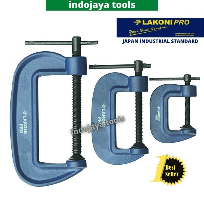Jual Lakoni Pro Klem C Set 3 Pcs 1" 2" 3"/ Clamp C Set 3pc / C Klem Set ...