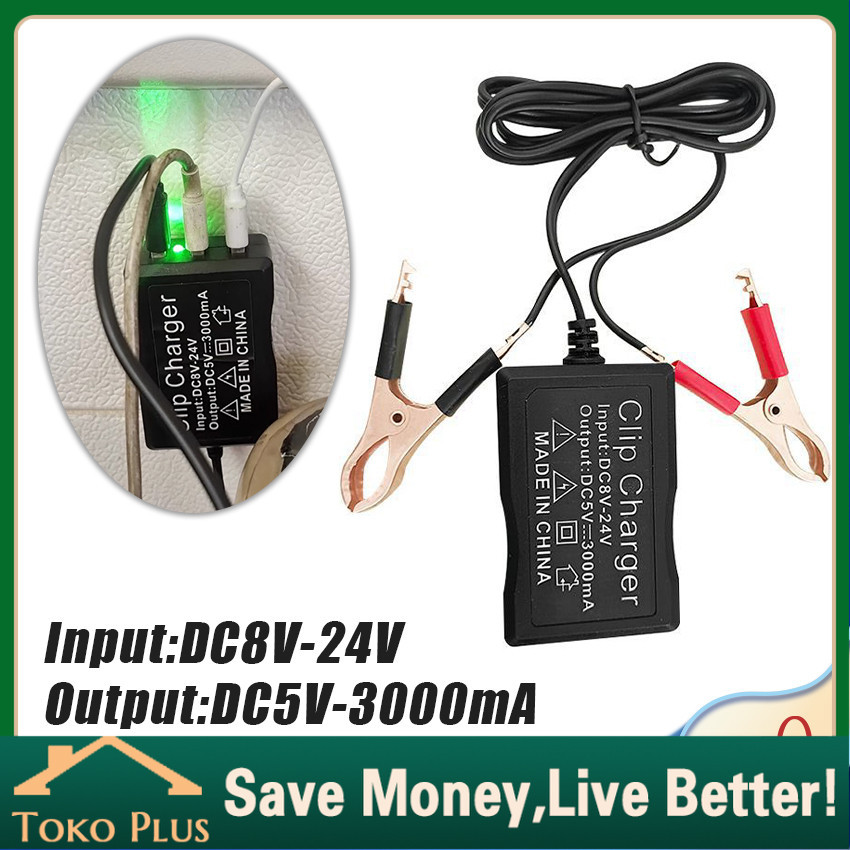 Jual Charger DC HP Ke Aki Motor Charger Cas Aki Motor HP USB 3 Port ...