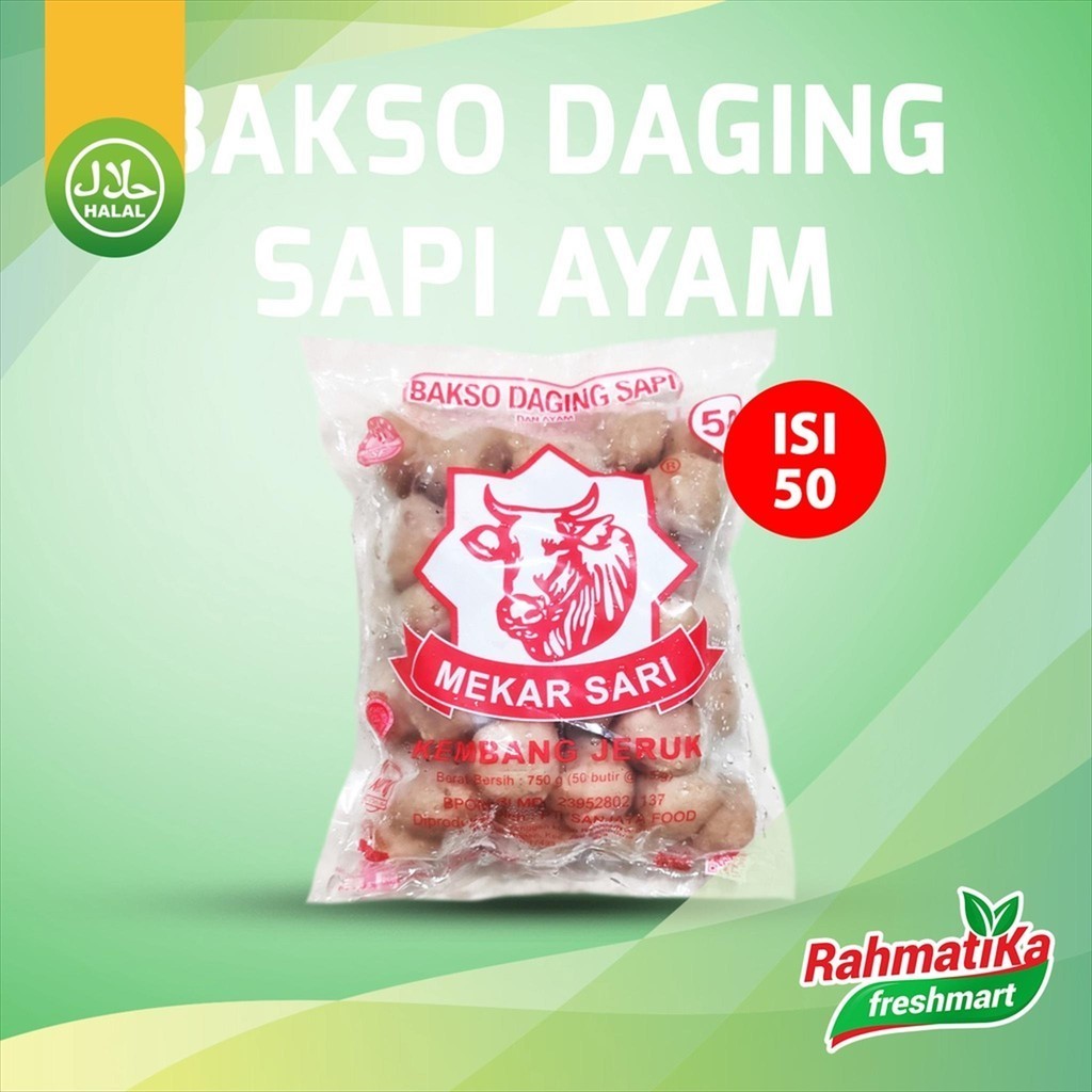 Jual Bakso Mekar Sari Kembang Jeruk Daging Sapi dan Ayam 750g Isi 50 ...
