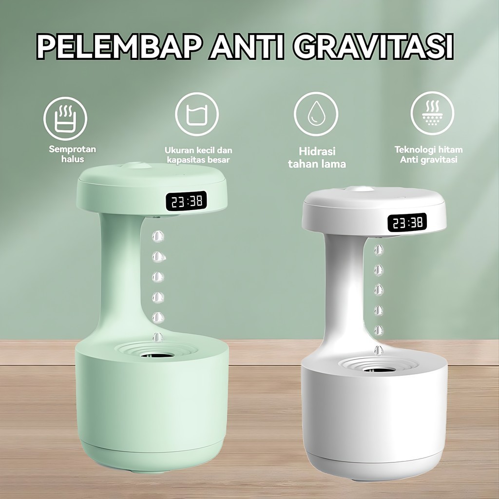 Jual Diffuser Humidifier Teknologi Hitam Pelembab Anti Gravitasi ...