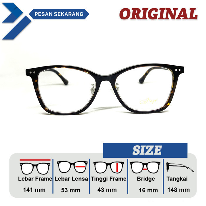 Jual Frame Kacamata Pria / Wanita Original MN-2106 Lebar Frame 141 mm ...