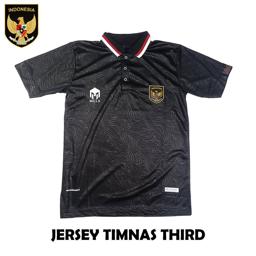 Jual Jersey Timnas 2024 Indonesia Lengan Pendek Hitam Third 3rd Topo ...