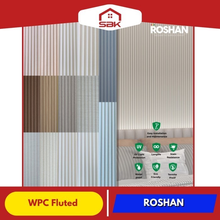 Jual Dekorasi Dinding | Wall Panel Fluted WPC Roshan 2900x150MM - Semi ...