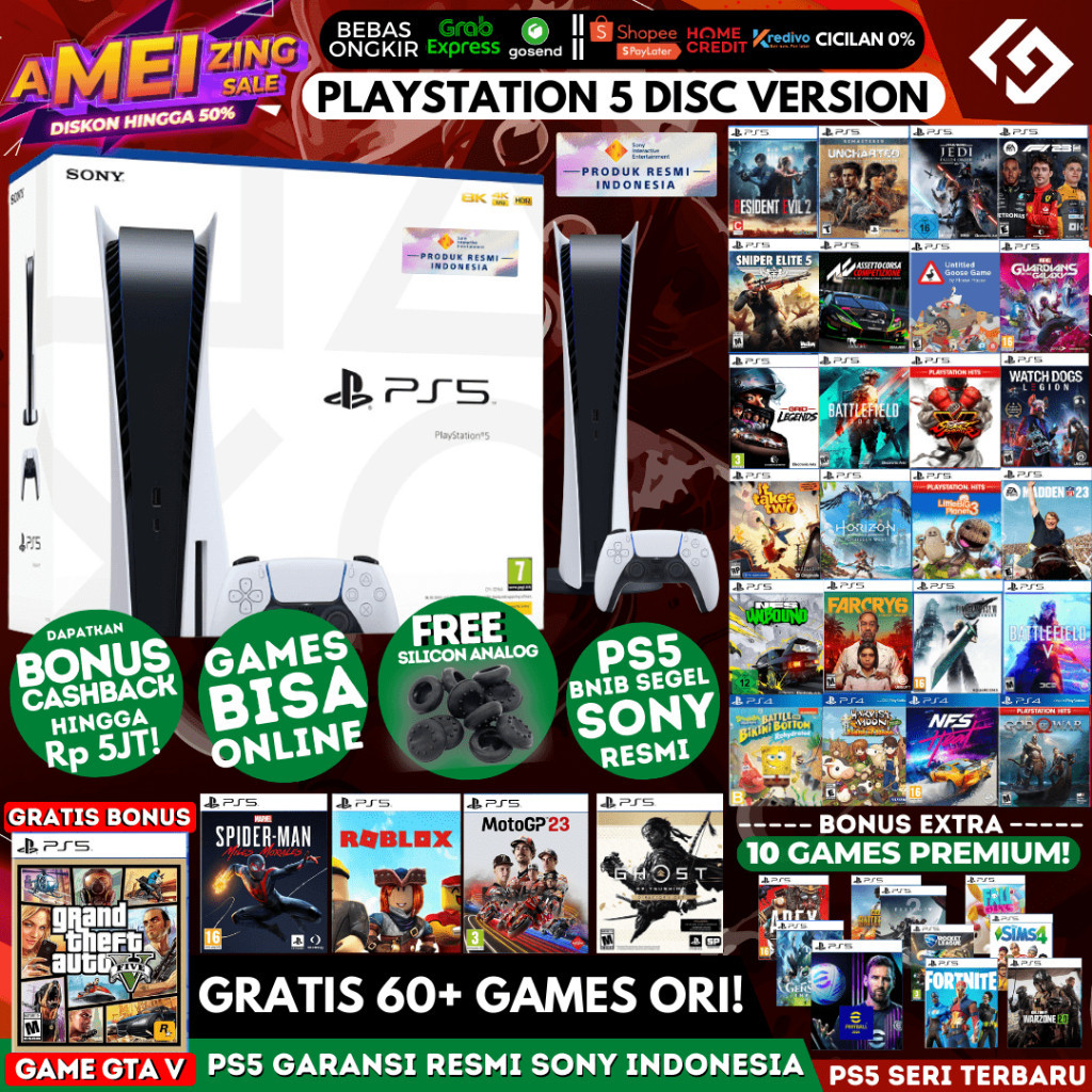 Jual PS5 Disc Version - ASIA LOCAL RESMI INDO PS 5 SONY Playstation 5 ...