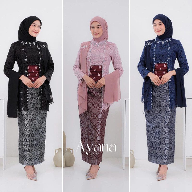 Jual Set Kebaya Kutu Baru Wisuda Modern Kebaya Set Tunik Lamaran Tunangan Batik Baju Couple ...