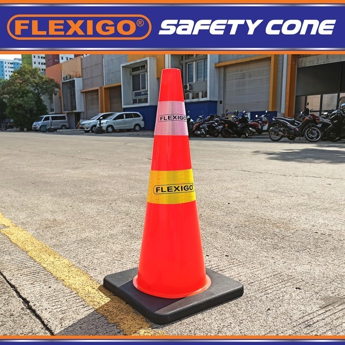 Jual Safety Traffic Cone 70 cm Kerucut Lalu Lintas 2.4 Kg PVC Rubber Flexi | Shopee Indonesia