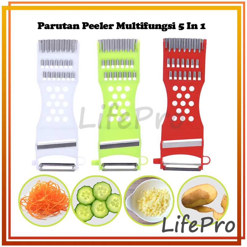 Jual Parutan Serbaguna 5in1 / Pisau Pengupas Kulit Buah Sayuran ...