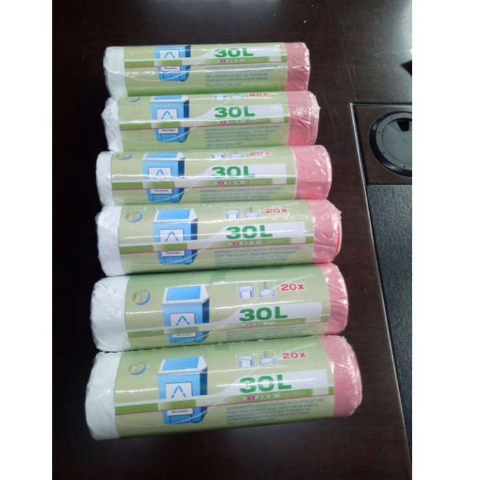 Jual Plastik Sampah Roll Dengan Tali Serut roll 30 Liter | Shopee Indonesia