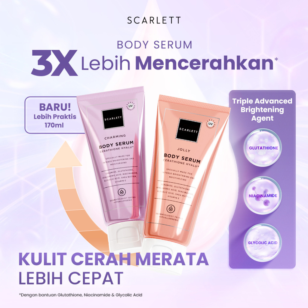 Jual SCARLETT WHITENING NEW BODY SERUM TUBE - 170ML | Shopee Indonesia
