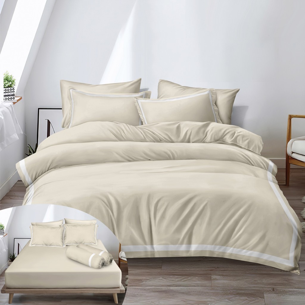 Jual Tenzo - Sprei Tencel + Cover Duvet Ekstra King 200x200 Tinggi 40 - Sand | Shopee Indonesia