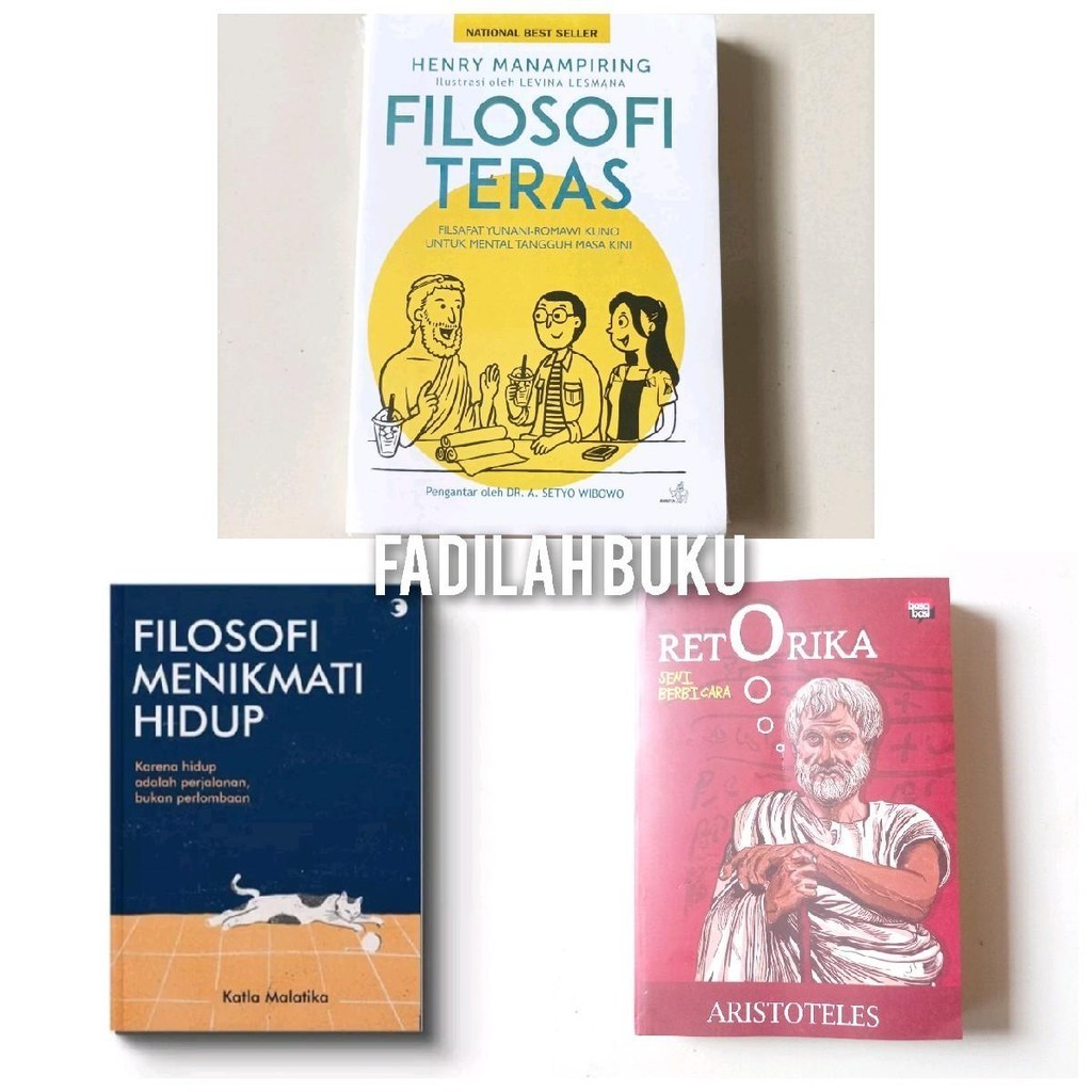 Jual 1 PAKET 3 BUKU MOTIVASI ; FILOSOFI TERAS + FILOSOFI MENIKMATI HIDUP + RETORIKA | Shopee ...