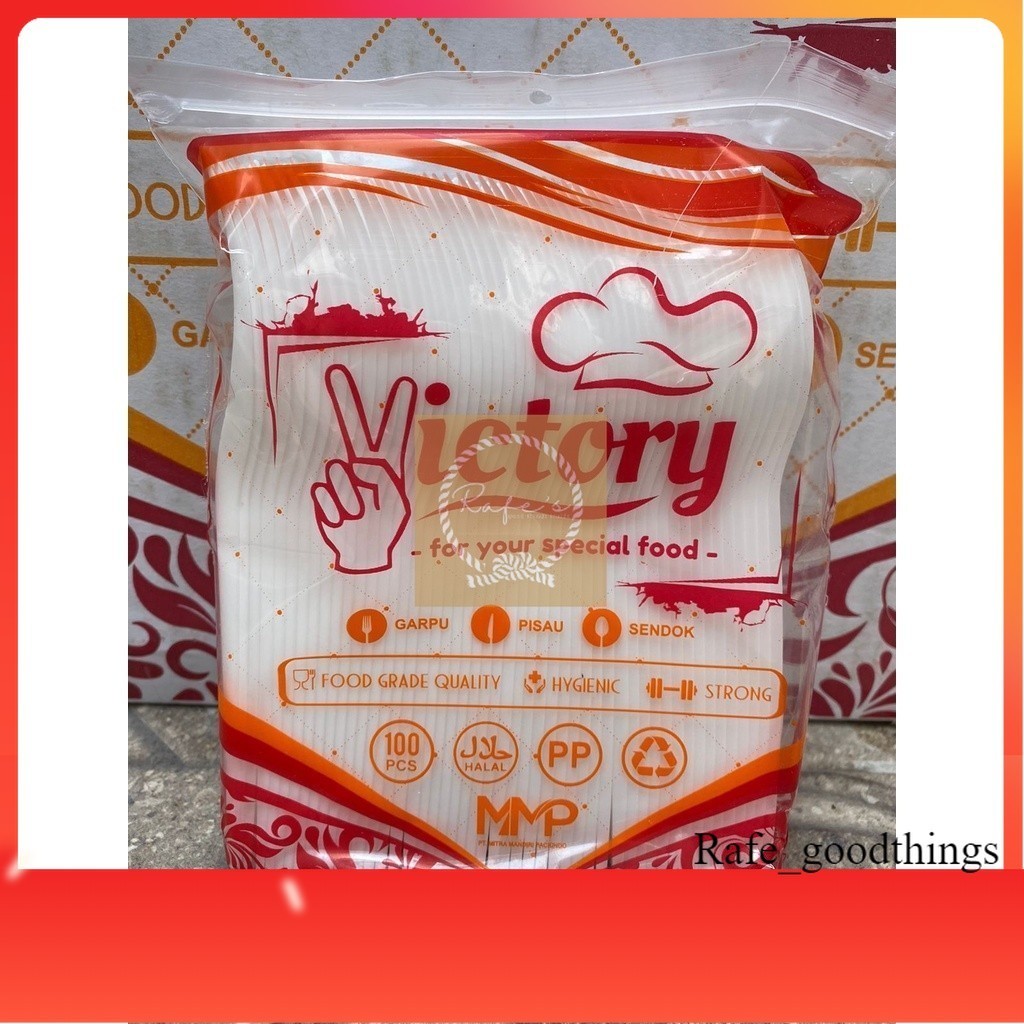 Jual SENDOK GARPU MAKAN PLASTIK MERK VICTORY WARNA PUTIH | Shopee Indonesia