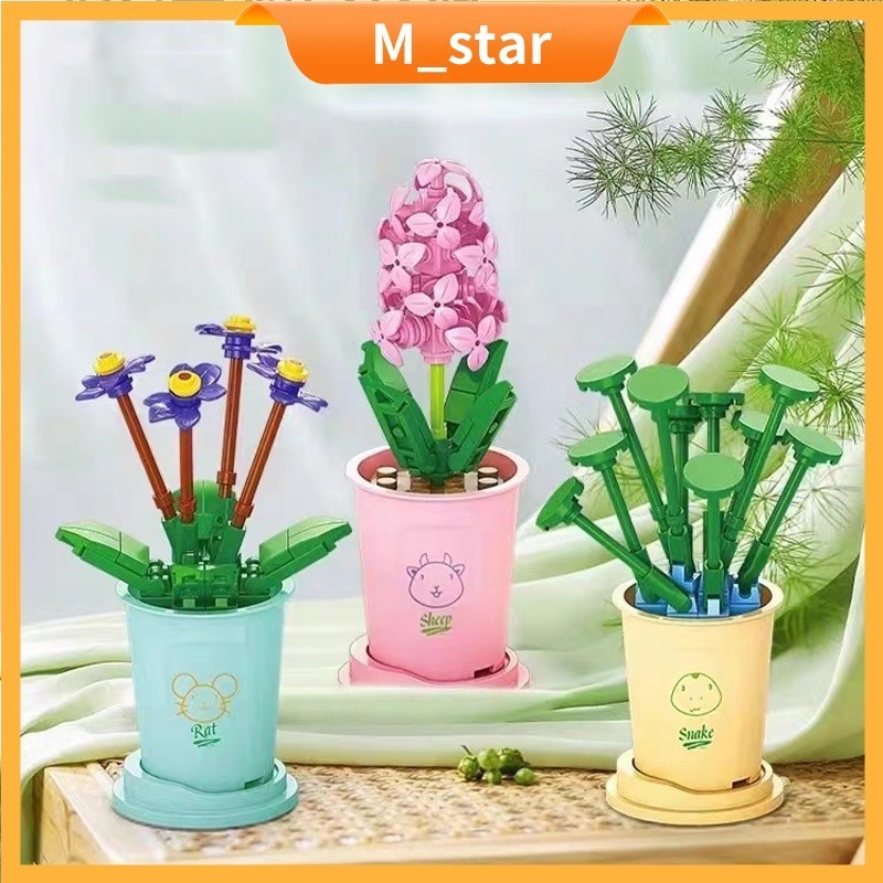 Jual Bricks Balok DIY Buket Bunga / Balok Flowers Bunga Pot Tanaman ...