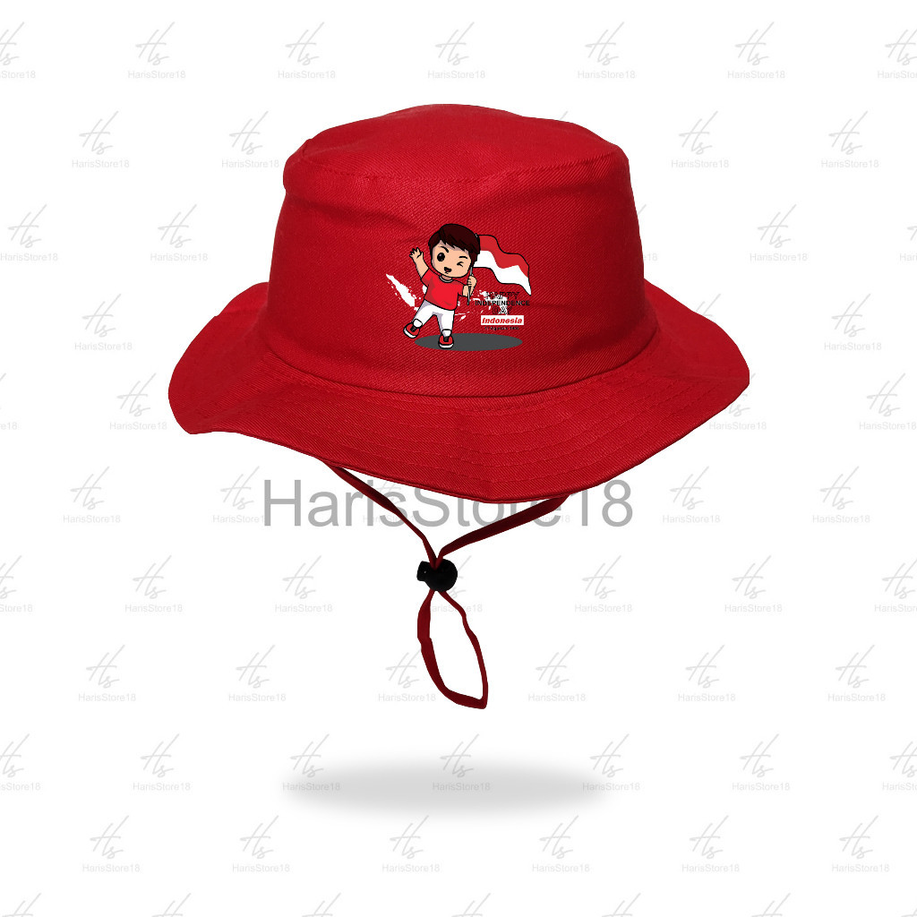 Jual Topi Rimba anak Sablon HUT RI / Topi Rimba Custom / Topi Rimba ...