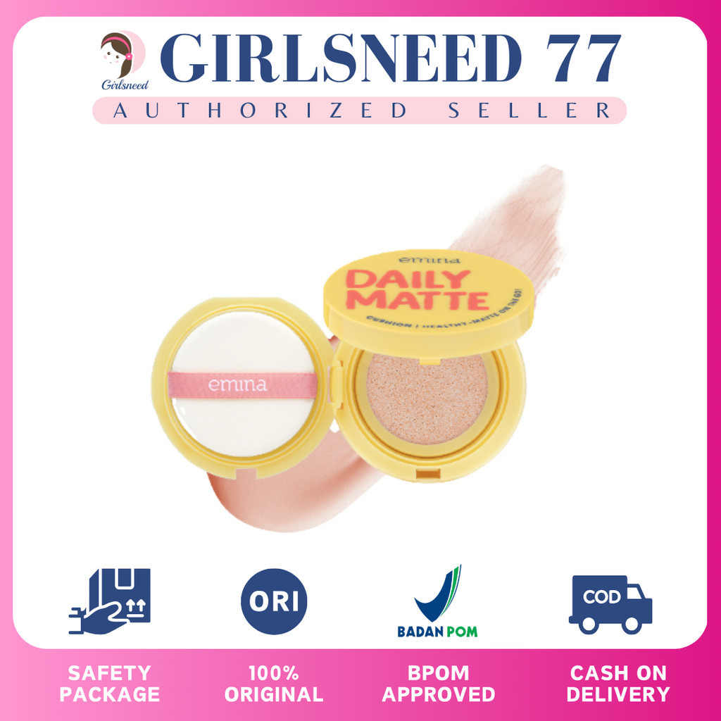 Jual Girlsneed 77 Emina Daily Matte Cushion 15 g - Cushion Matte Finish ...