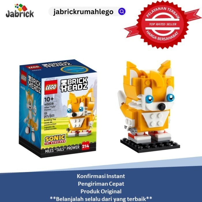 Jual LEGO 40628 Brickheadz Sonic The Hedgehog Miles 'Tails' Prower (DUS ...