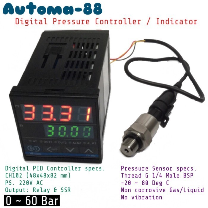 Jual Digital Pressure Controller Display indicator 0-60Bar 60 Bar out Relay NN27 | Shopee Indonesia