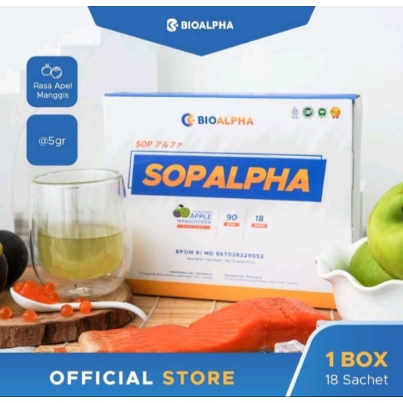 Jual SOP ALPHA BIOBOOST 1 BOX ISI 18 SACHET RASA APEL MANGGIS OBAT ...
