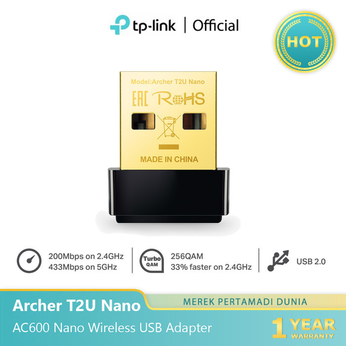 Jual TP-LINK Archer T2U Nano AC600 Nano Wireless USB Adapter - Archer ...