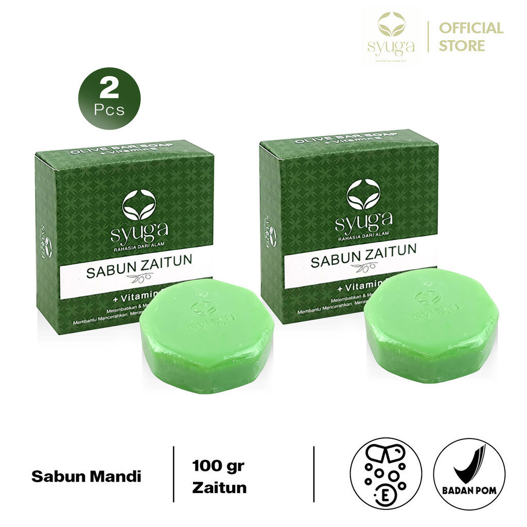 Jual Syuga Combo 2 Sabun Zaitun Pelembab Kulit BPOM 100g Vitamin E Bath ...