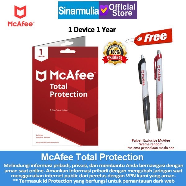 Jual Software Antivirus McAfee Total Protection - 1 Device 1 Year ...
