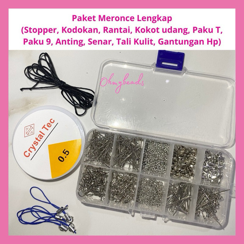 Jual DIY Paket perlengkapan meronce lengkap 1 box / kodokan, paku 9 ...