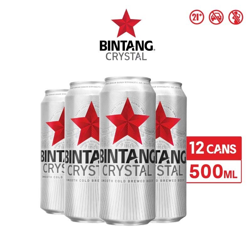 Jual Bir Bintang Crystal 500ml 12 Pcs | Shopee Indonesia