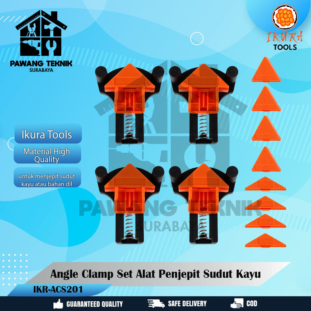 Jual Ikura Tools Angle Clamp Set Alat Penjepit Sudut Kayu Angle Clamp ...